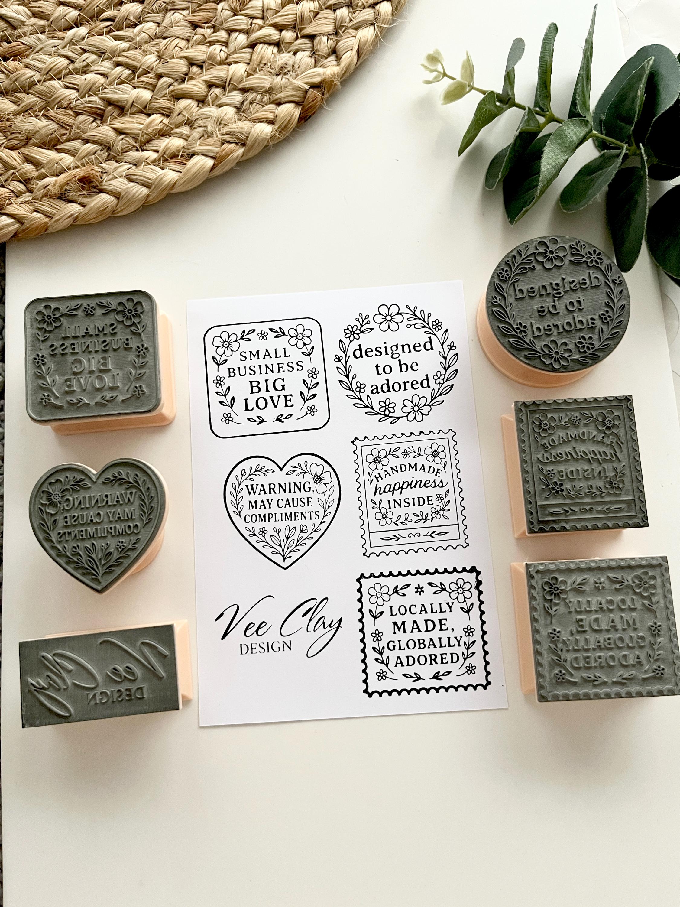 Text Stamps: Custom, Ink Stamp, Mica Powder, Polymer Clay & Jewelry To ...